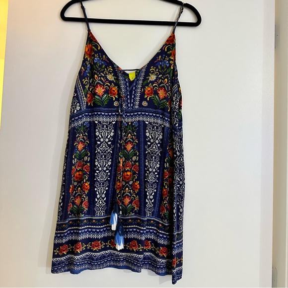 FARM Rio | Dresses | Farm Rio Blue Floral Mini Dress | Poshmark